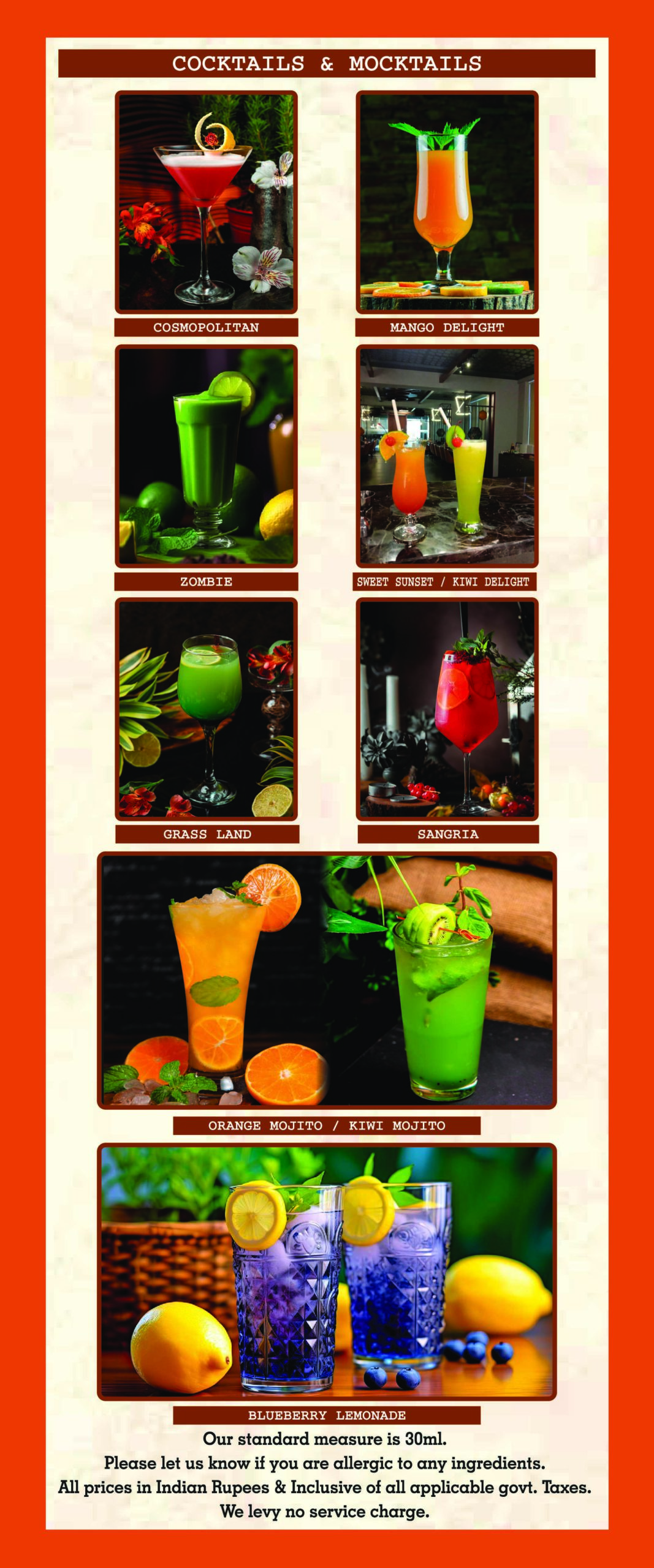 MIXX The Lounge Bar Food Menu - AJ Grand Hotel