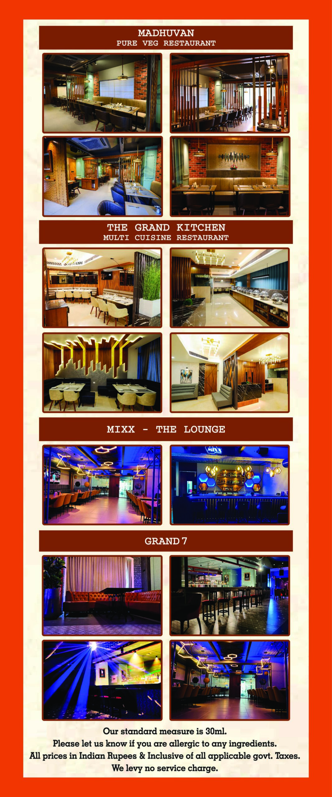 MIXX The Lounge Bar Food Menu - AJ Grand Hotel
